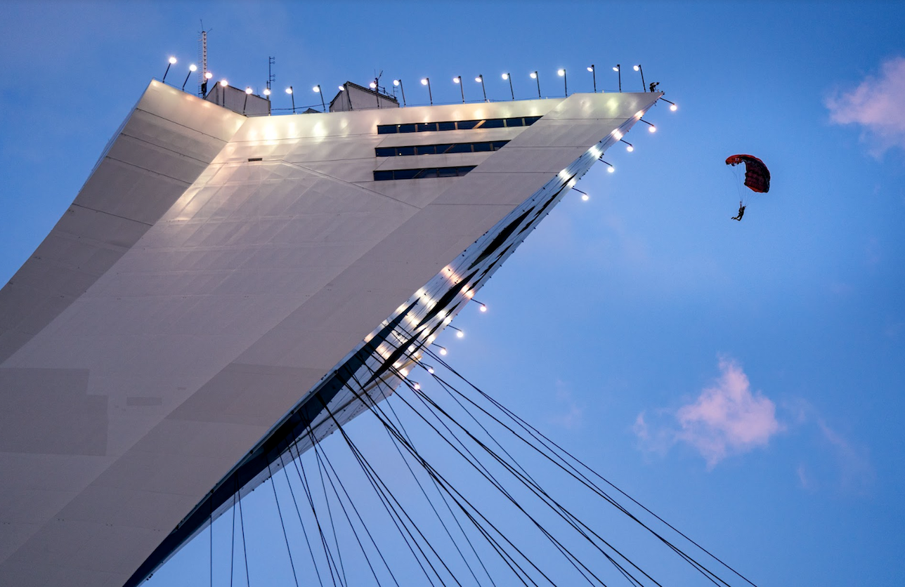 Be there for the first ever tandem base jumping in the middle of the ...